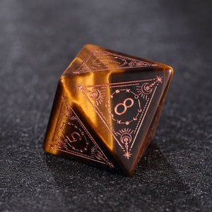 Full Yellow Tiger's Eyel Set - Dungeons and Dragon Raised Dice, RPG ...