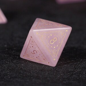 Full Set Pink Opal Dice Set Set Warlock Style - Dungeons and Dragons ...
