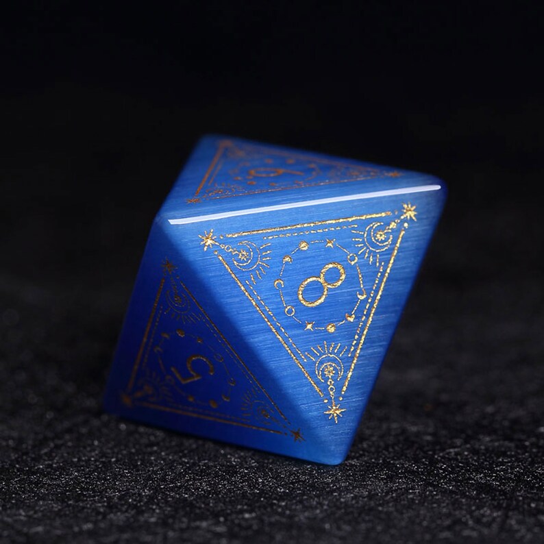 Full Set Royal Blue Opal Dice Set Set Warlock Style - Dungeons and ...