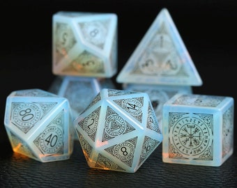 Full Black Purple Opal Dungeons and Dragon Raised Dice, RPG Game ...