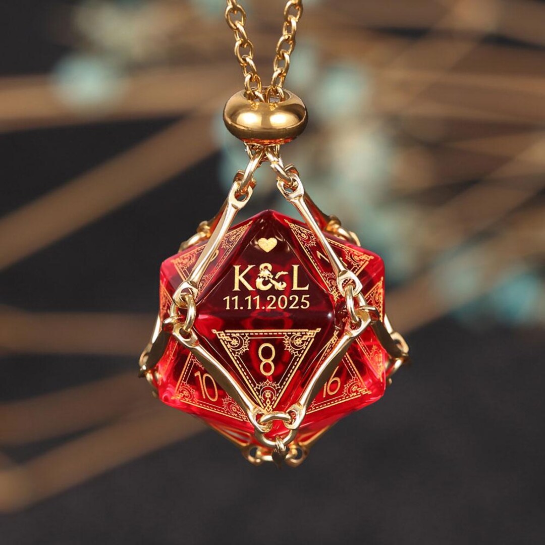 Custom Garnet Gemstone DND Dice Set: Wedding Commemorative Gift - Etsy