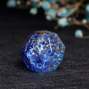 Full Set Glazed Dice,full Set Blue White Glazed Dice, Set Warlock Style ...