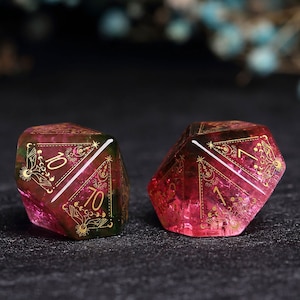 Full Set Red Green Glazed Dice, Set Warlock Style - Dungeons and ...