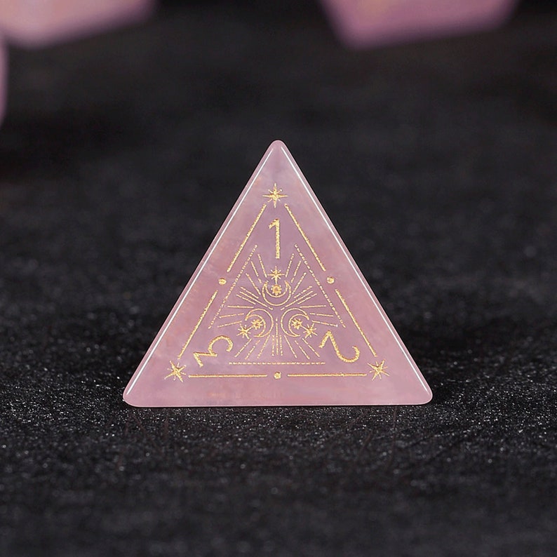 Full Set Pink Opal Dice Set Set Warlock Style - Dungeons and Dragons ...
