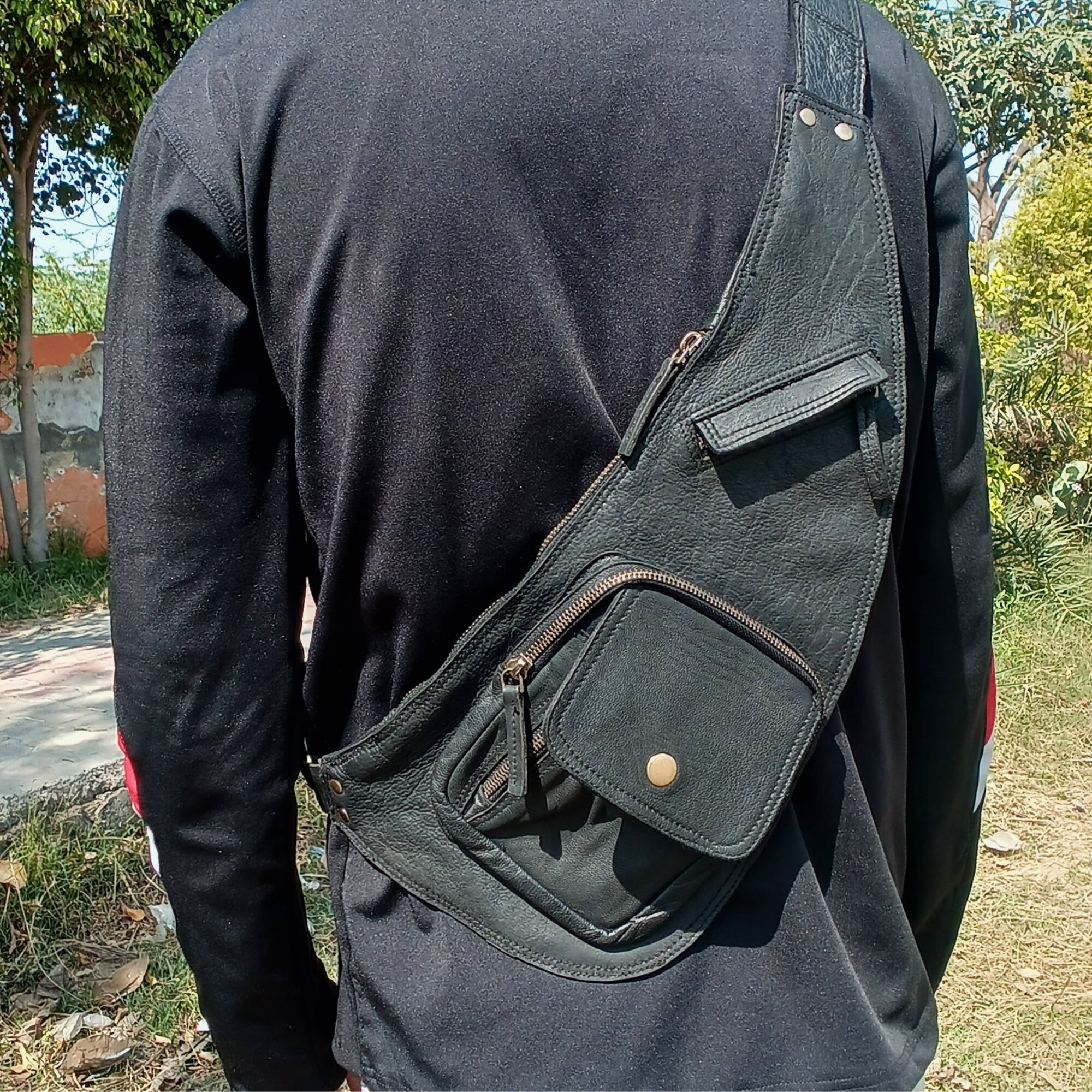 One Side Leather Backpack with Adjustable Beltsling Bag LUXBERRY ...