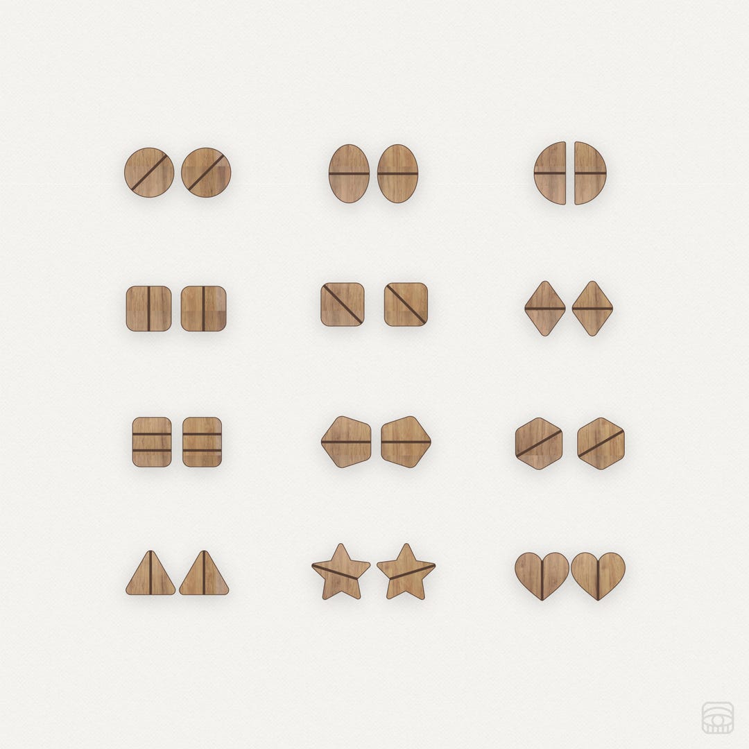 Basic Shapes DIGITAL FILE 12 Pack Earrings Set Stud Laser Cutter ...