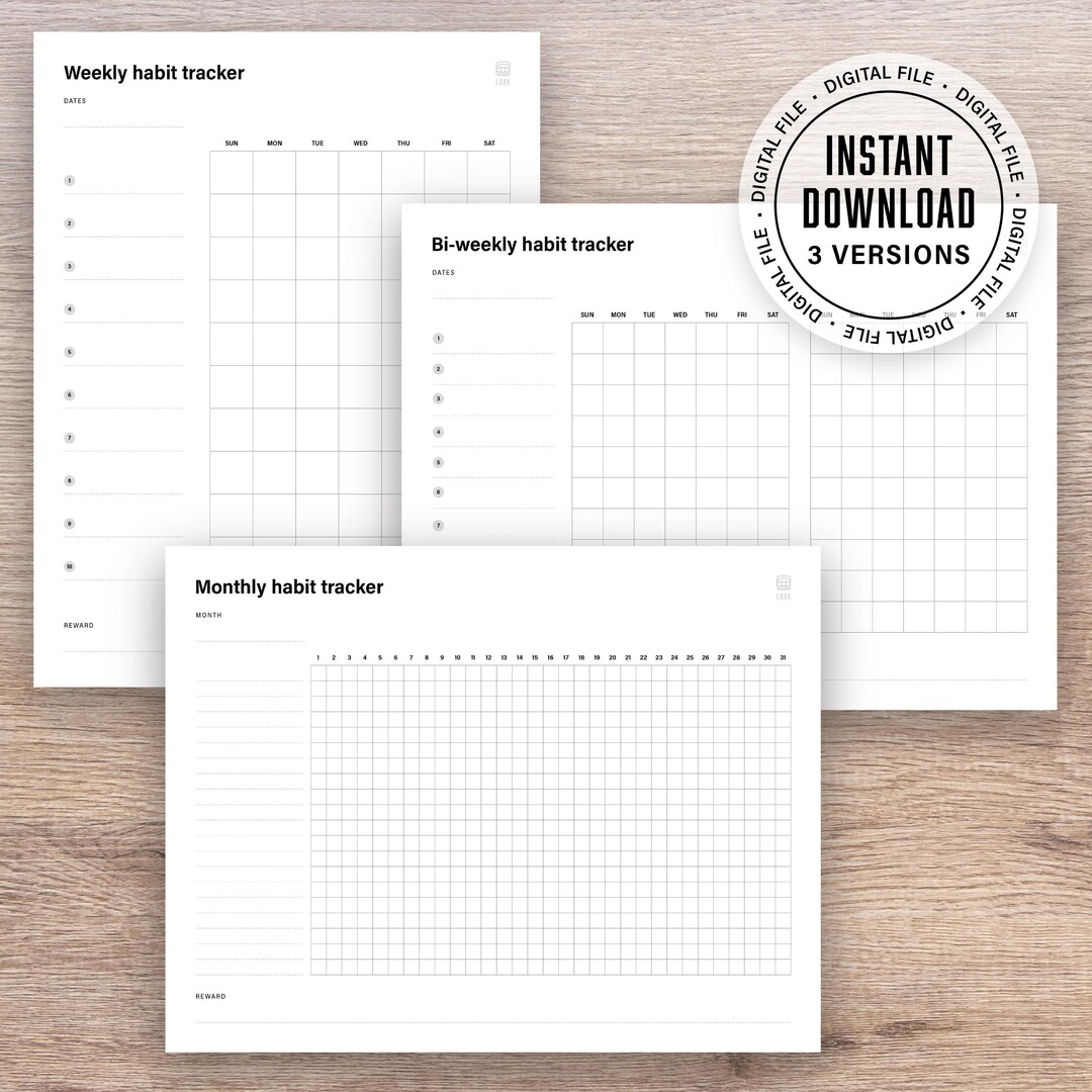 Habit Trackers Bundle | DIGITAL DOWNLOAD | PDF | Instant Download ...