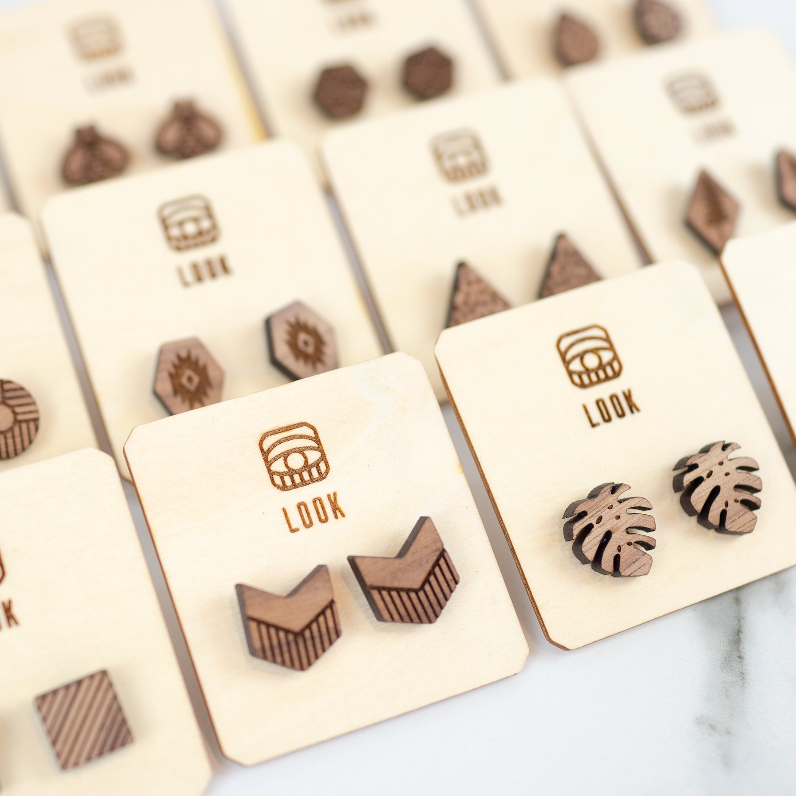 DIGITAL FILE 12 Pack Earrings Stud Laser Cutter Glowforge Silhouette ...