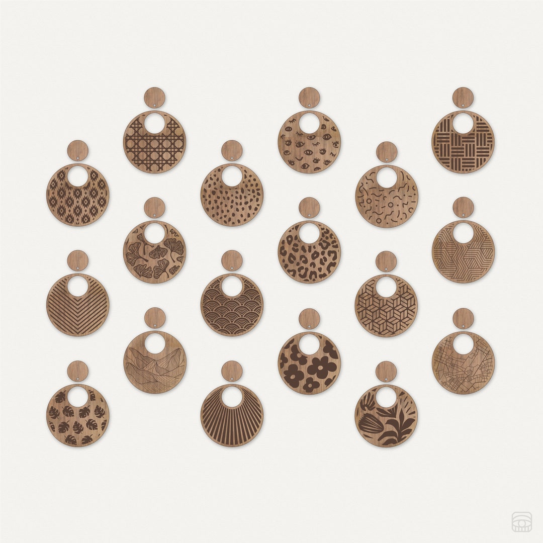 DIGITAL FILE Pattern Circle Dangle Earrings 1 18-set Wood Set Bundle ...