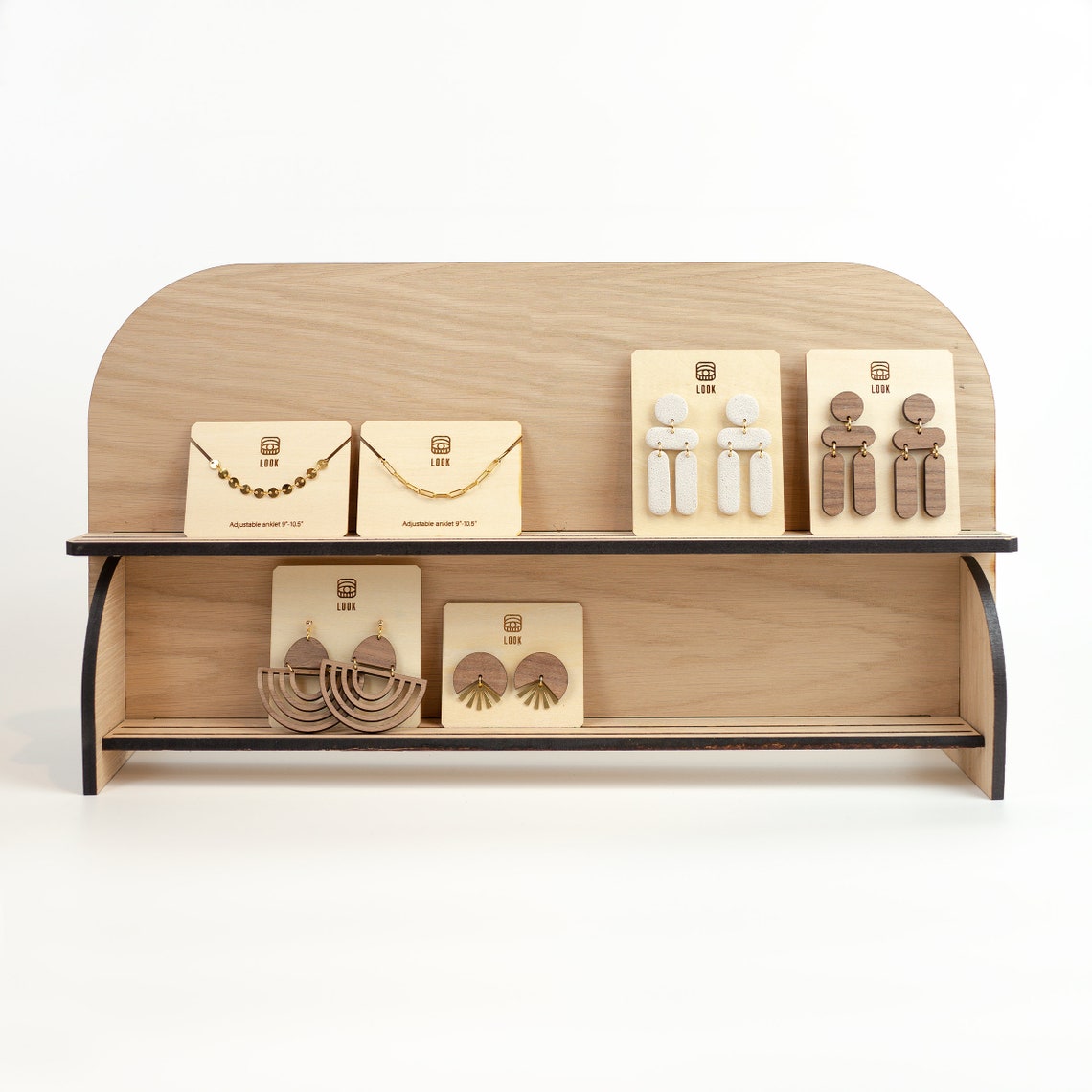 DIGITAL FILE 17" Wide 2-shelf Jewelry Display Arch Stand SVG File Laser ...