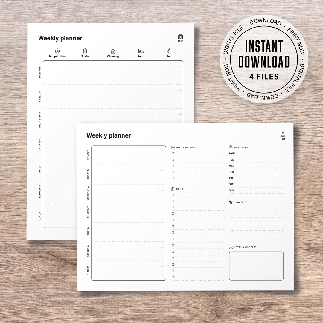 Weekly Planner | DIGITAL DOWNLOAD | PDF | Instant Download | Personal ...