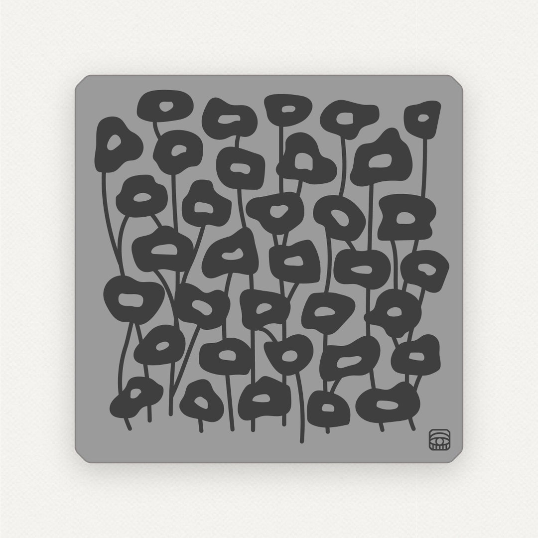 Poppies DIGITAL FILE Polymer Clay Rubber Stamp Laser Cutter Tool ...