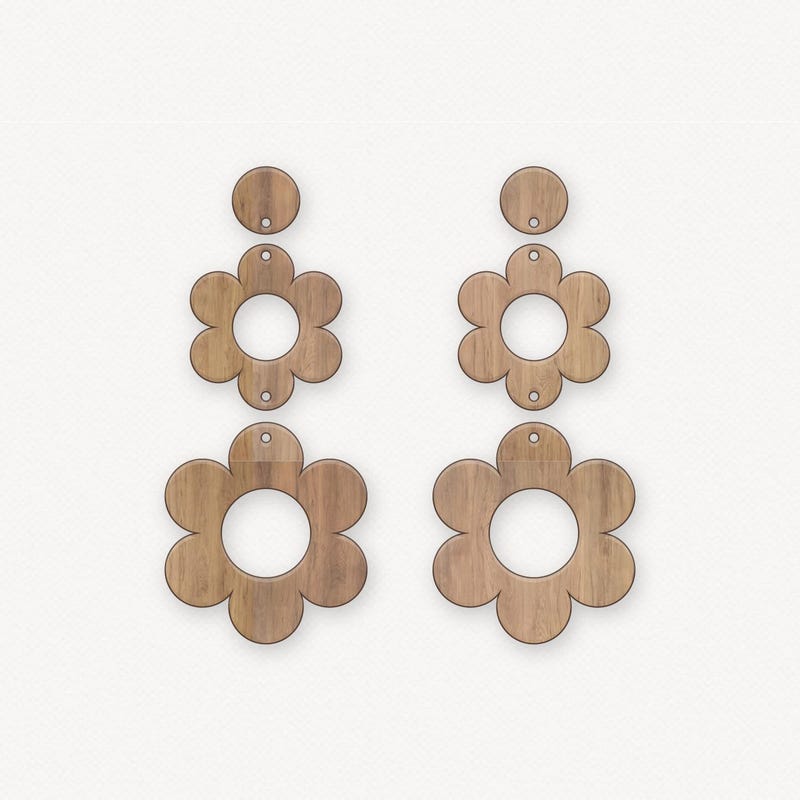 Wood Daisy Earring Svg - Etsy