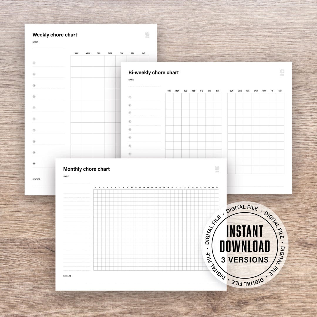 Chore Charts Bundle | DIGITAL DOWNLOAD | PDF | Instant Download ...