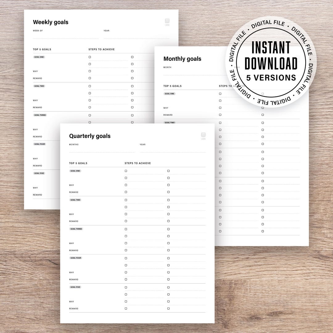 Top 5 Goal Bundle | DIGITAL DOWNLOAD | PDF | Instant Download ...