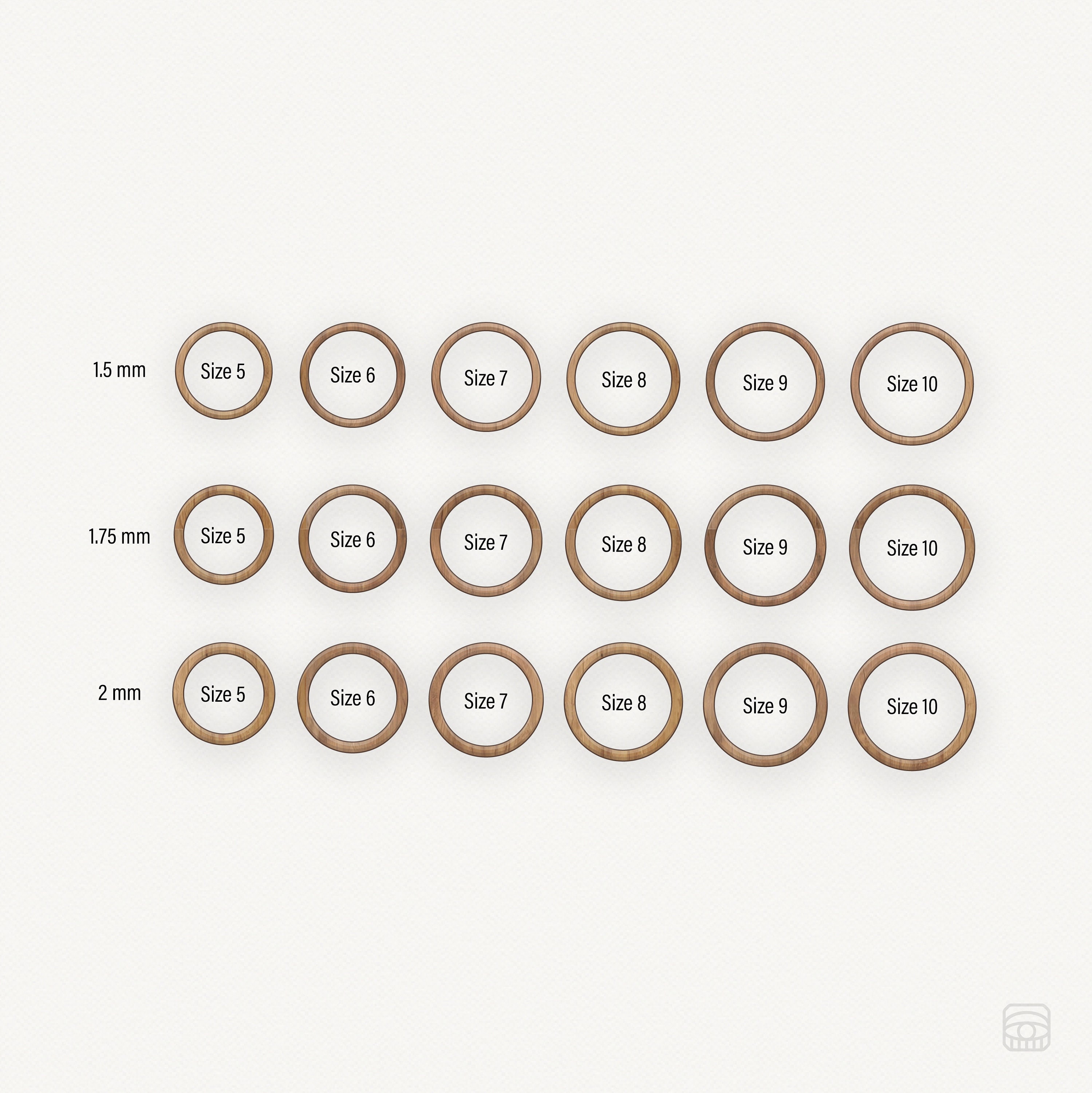 Plain DIGITAL FILE Ring Set Size 5 to 10 Laser Cutter Glowforge Svg Eps ...