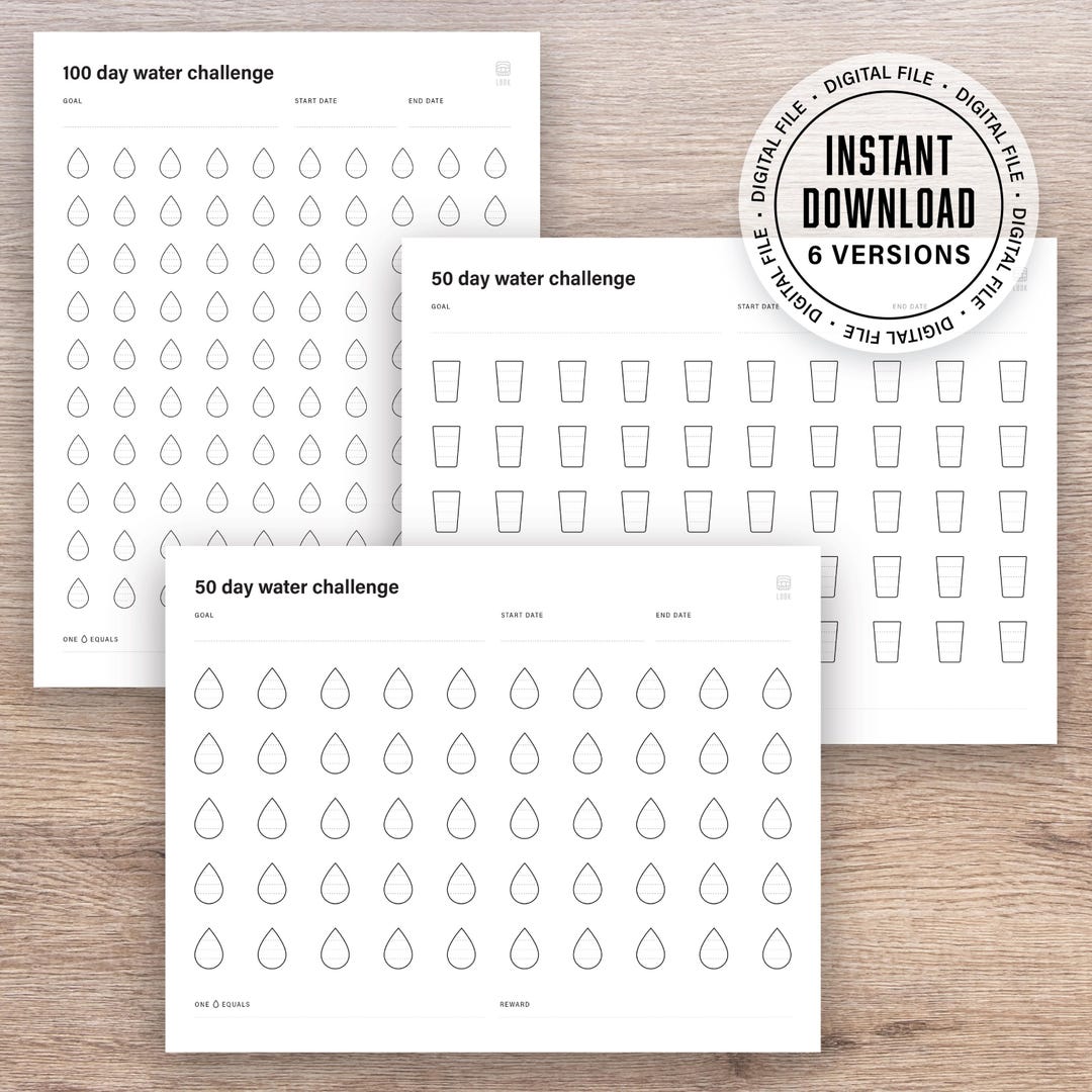 Water Challenge | DIGITAL DOWNLOAD | PDF | Instant Download | Sticker ...