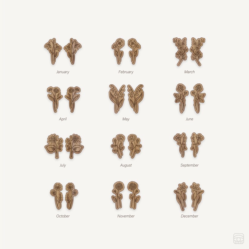 Birth Flowers Art Funky - Etsy