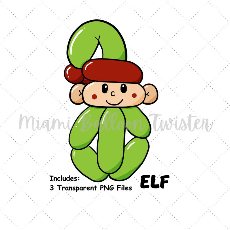 Elf Balloon Clipart Digital Download - Etsy