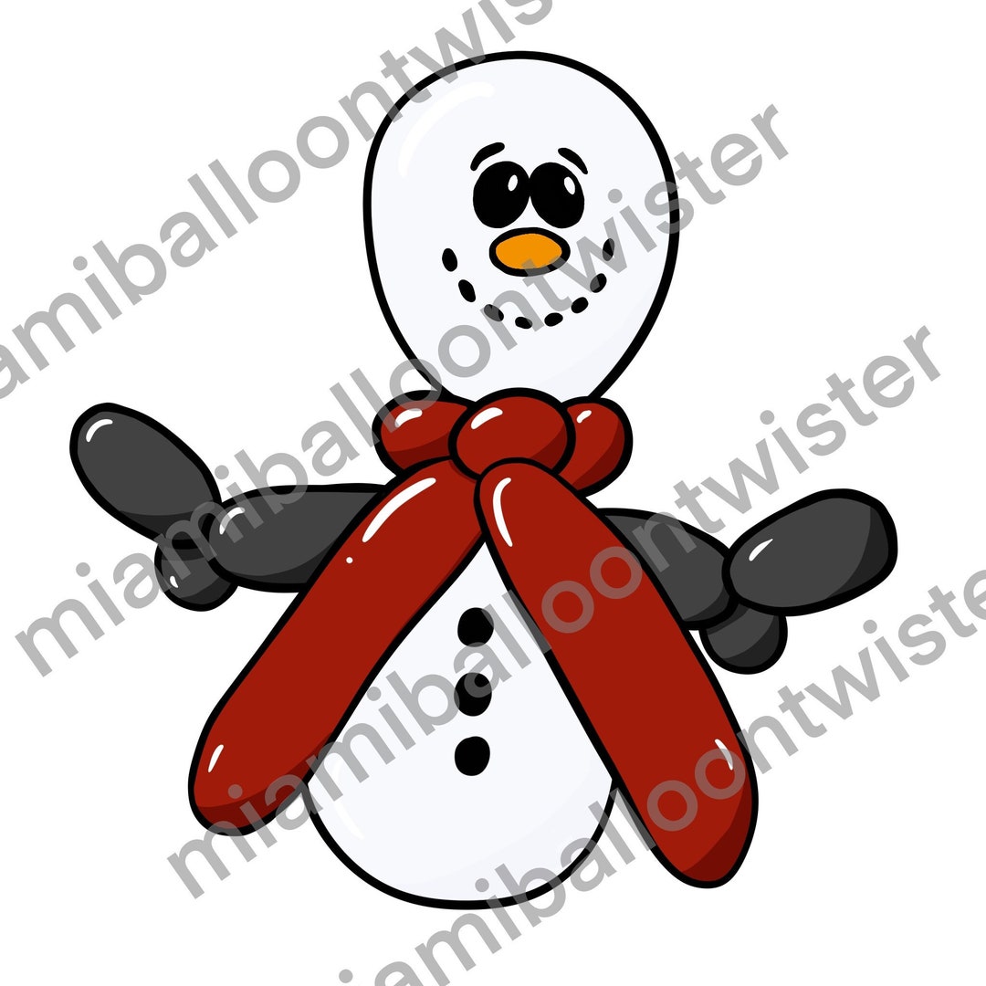 Snowman Balloon Clipart Digital Download - Etsy