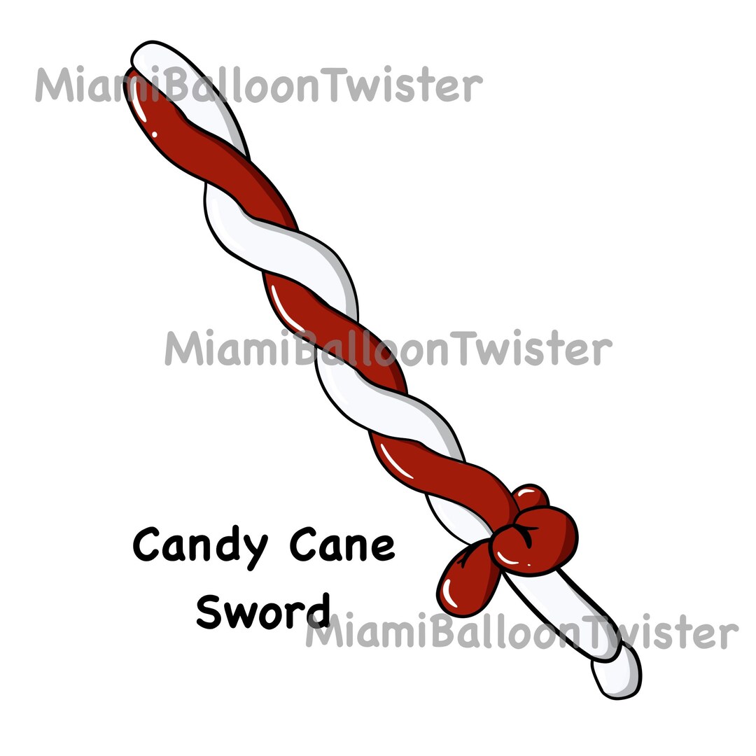 Simple Candy Cane Sword Balloon Clipart - Etsy