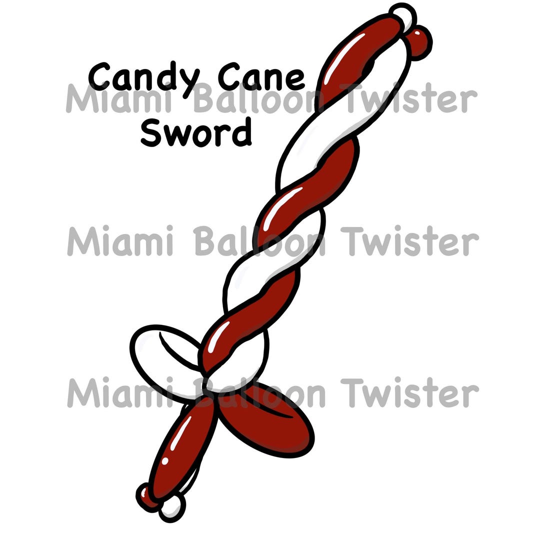 Candy Cane Sword Balloon Clipart Digital Download - Etsy UK
