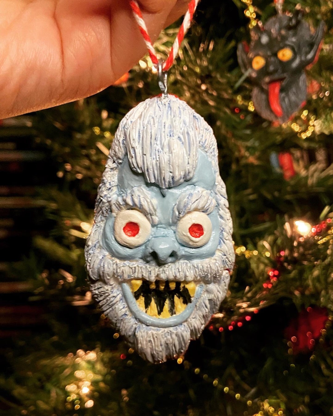 Handmade Abominable Snow Beast Christmas Tree Resin Ornament - Etsy