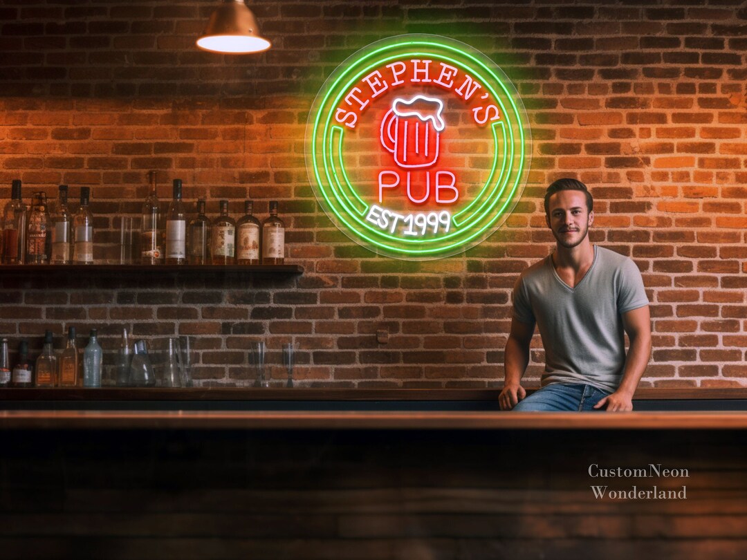 Custom Neon Bar Sign, Custom Pub Beer Signage, Beer Neon Sign, Neon ...
