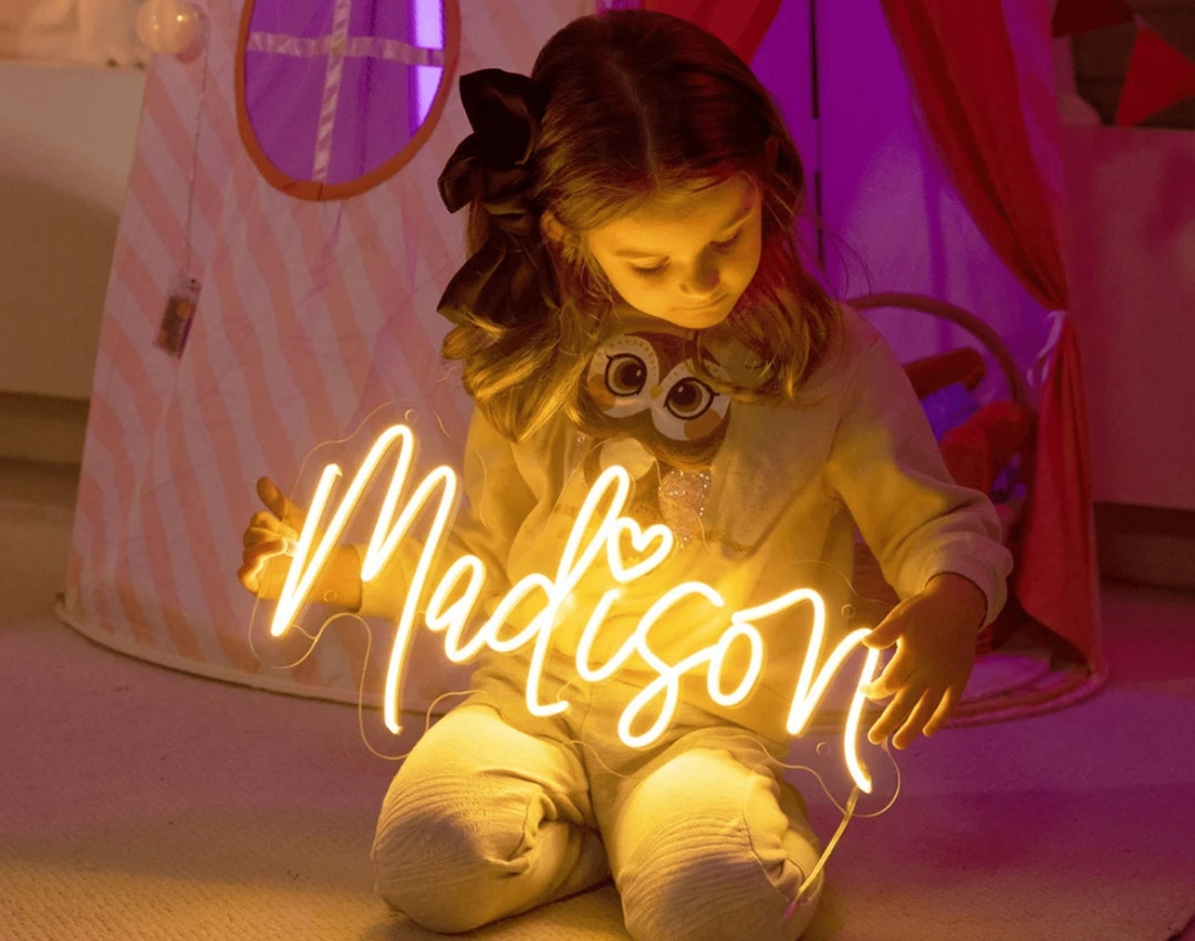 Neon Sign for Kids Room Decor, Battery Powered Neon Sign Custom, Neon ...