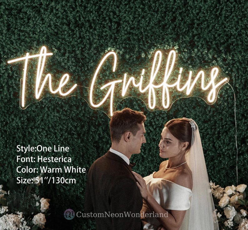 Custom Neon Sign for Wedding | Family Name Sign | Custom Wedding Decor ...