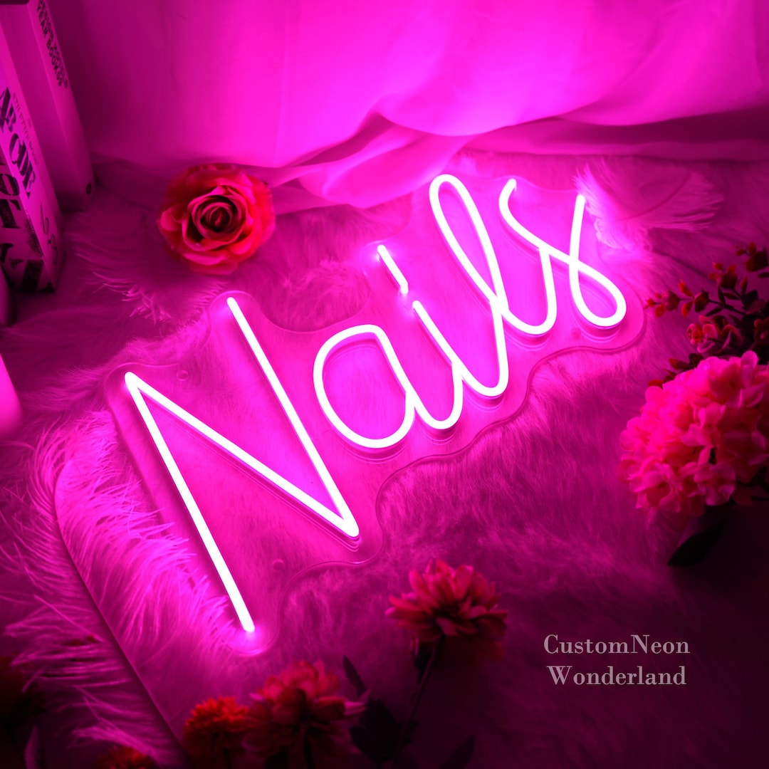 Custom Neon Sign for Nails Salon Wall Decor, Custom Shop Signage, Nail ...