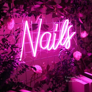 Custom Neon Sign for Nails Salon Wall Decor, Custom Shop Signage, Nail ...