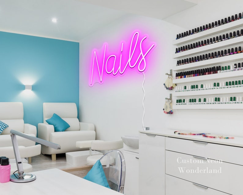 Custom Neon Sign for Nails Salon Wall Decor, Custom Shop Signage, Nail ...