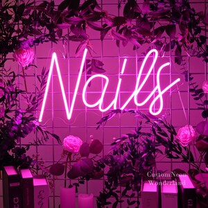 Custom Neon Sign for Nails Salon Wall Decor, Custom Shop Signage, Nail ...