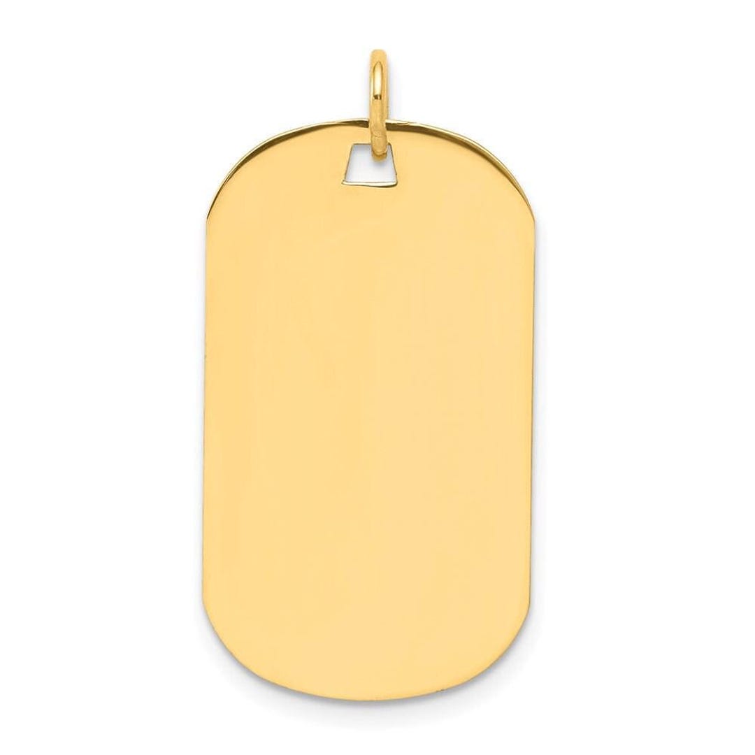 Solid 14k Yellow Gold Plain .009 Gauge Dog Tag Disc Customize ...