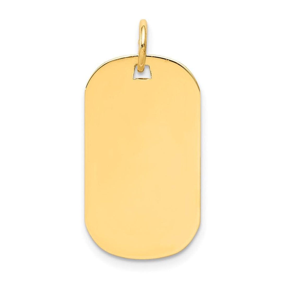 Solid 14k Yellow Gold Plain .018 Gauge Dog Tag Disc Customize ...