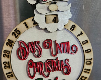 Santa Stops Here Christmas Countdown Sign With Self-contained Numbers ...