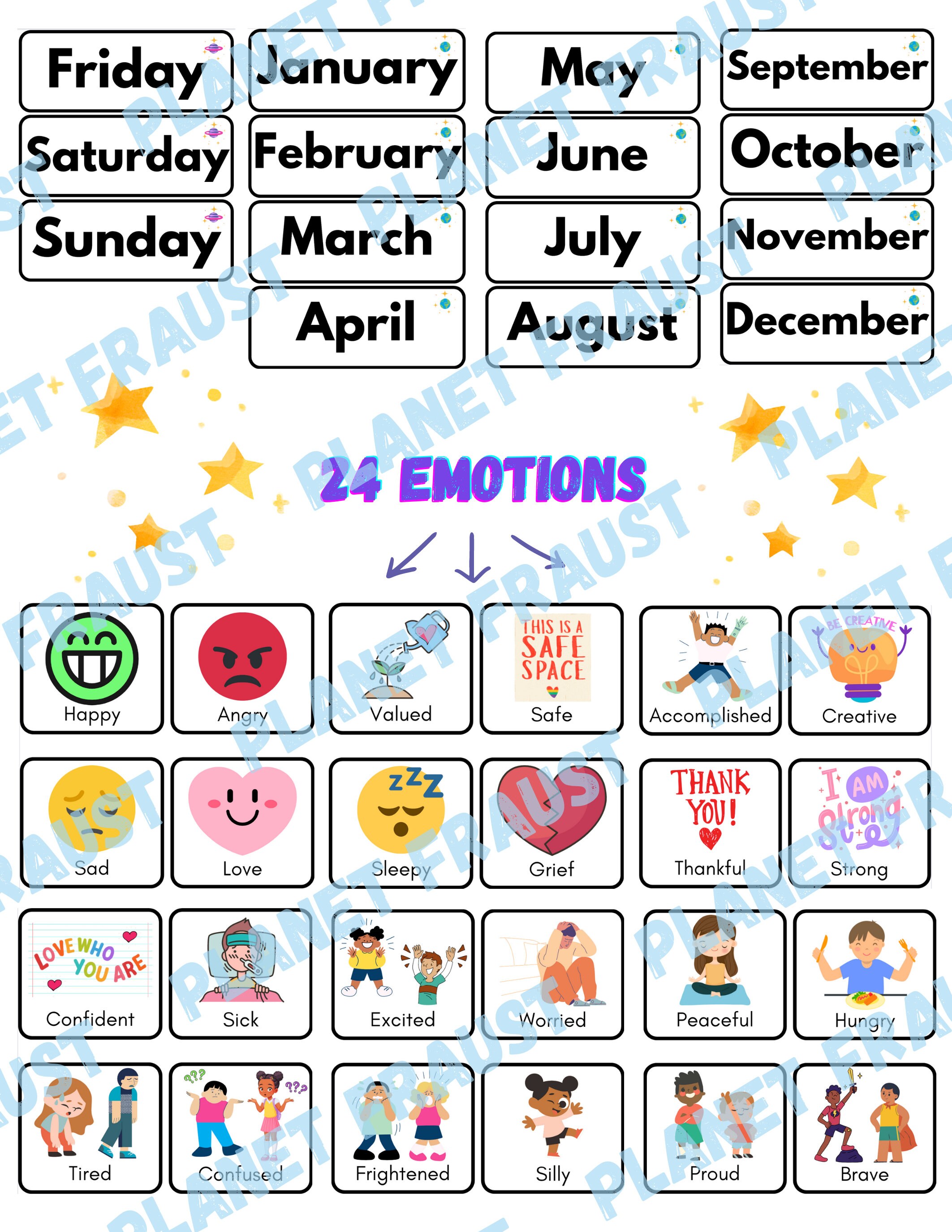 Focus Wall Bundle space Theme Circle Time Wall Daycare Learning ...