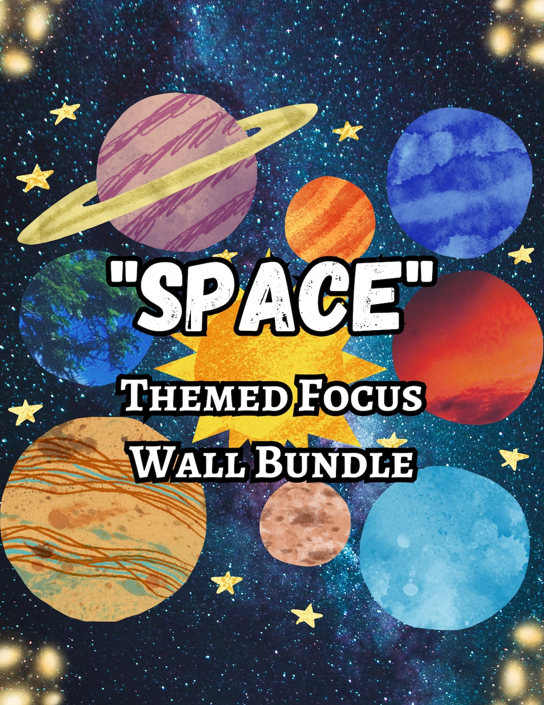 Focus Wall Bundle (space Theme) | Circle Time Wall | Daycare Learning ...