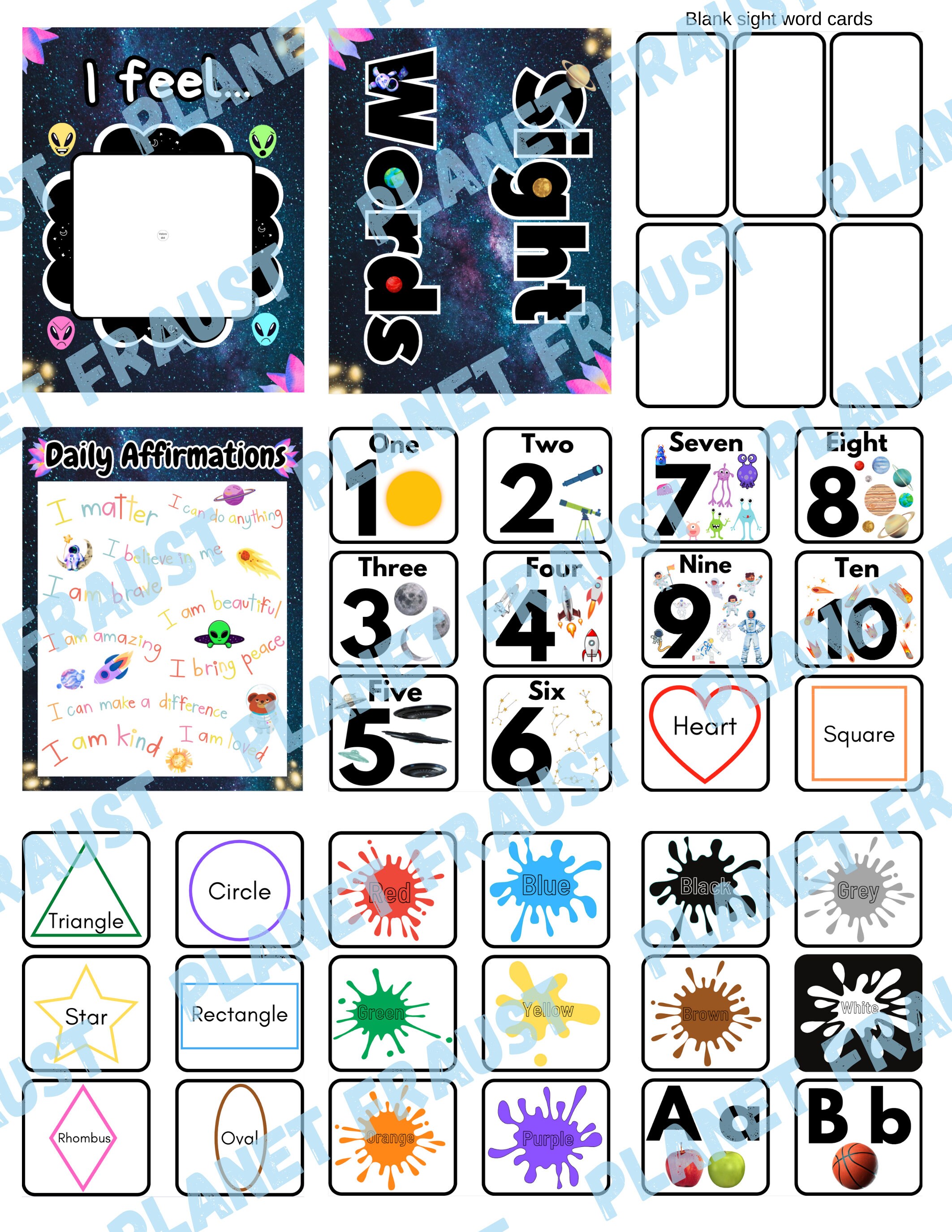 Focus Wall Bundle space Theme Circle Time Wall Daycare Learning ...