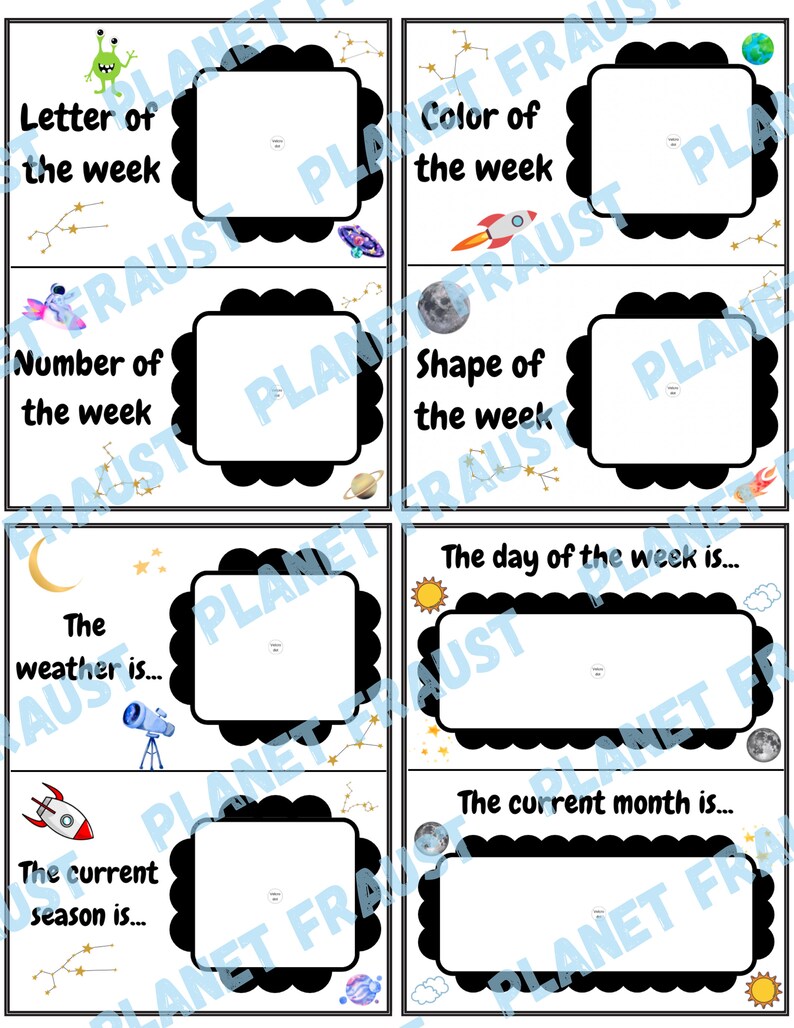 Focus Wall Bundle space Theme Circle Time Wall Daycare Learning ...