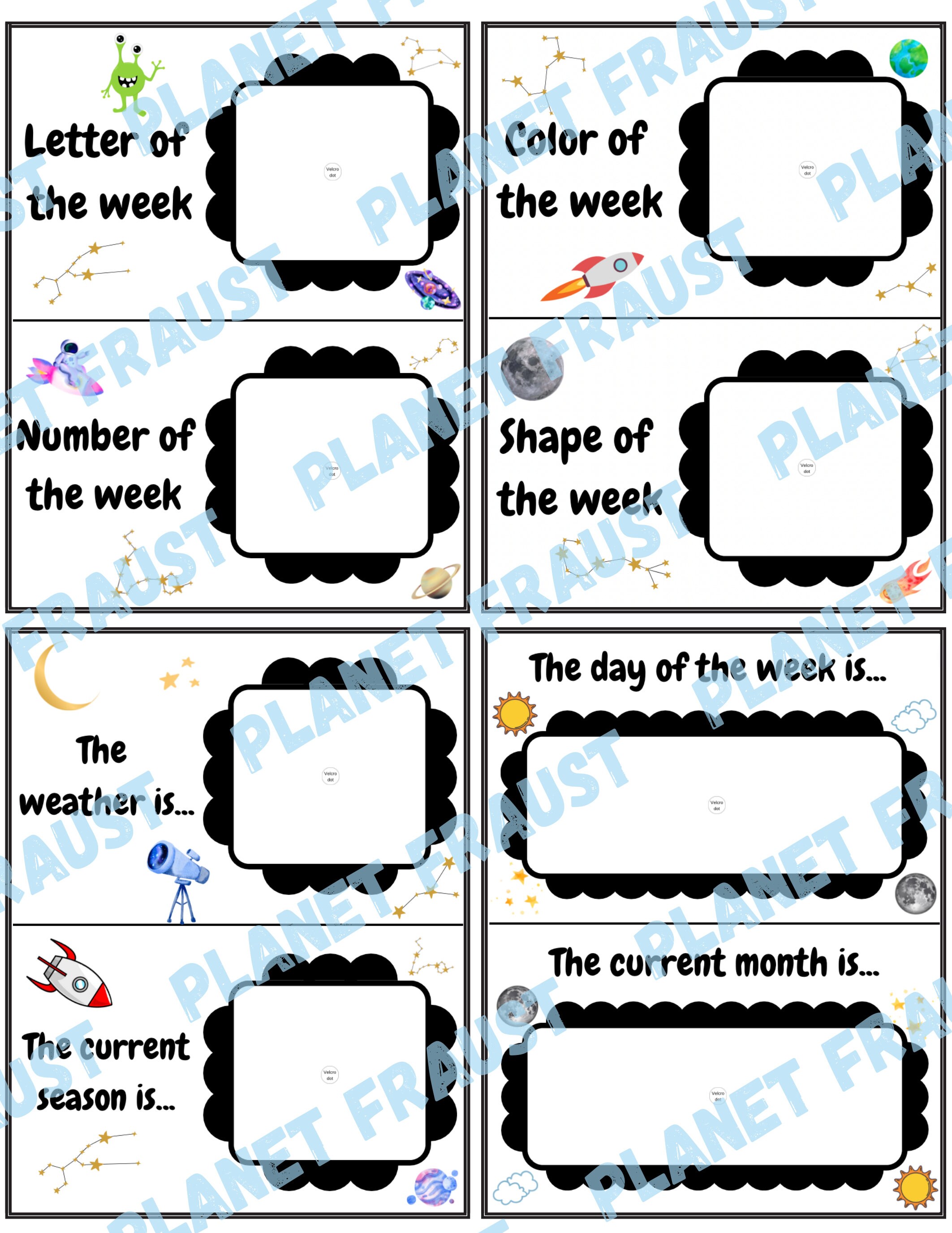 Focus Wall Bundle space Theme Circle Time Wall Daycare Learning ...