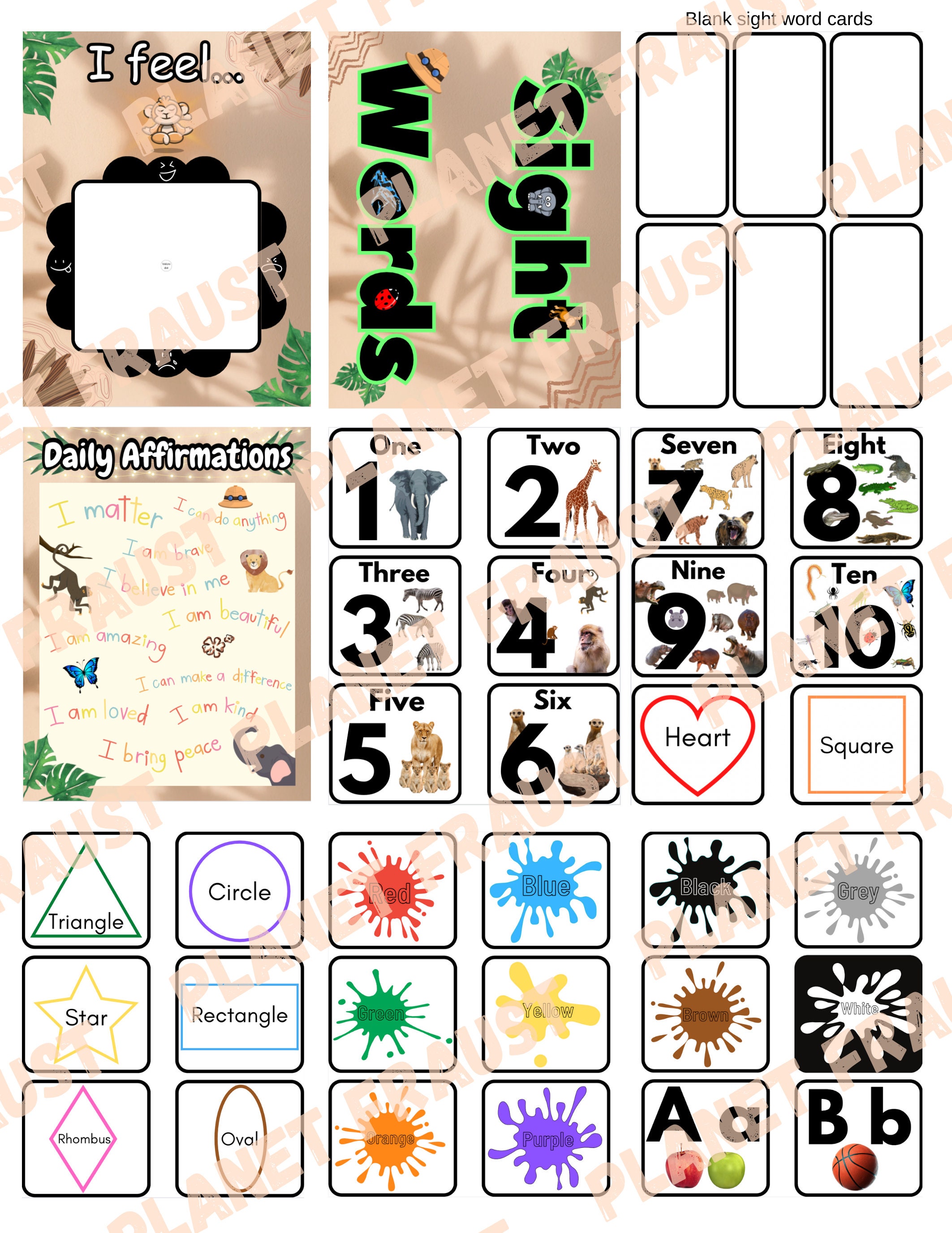 Focus Wall Bundle safari Theme Circle Time Wall Daycare Learning ...