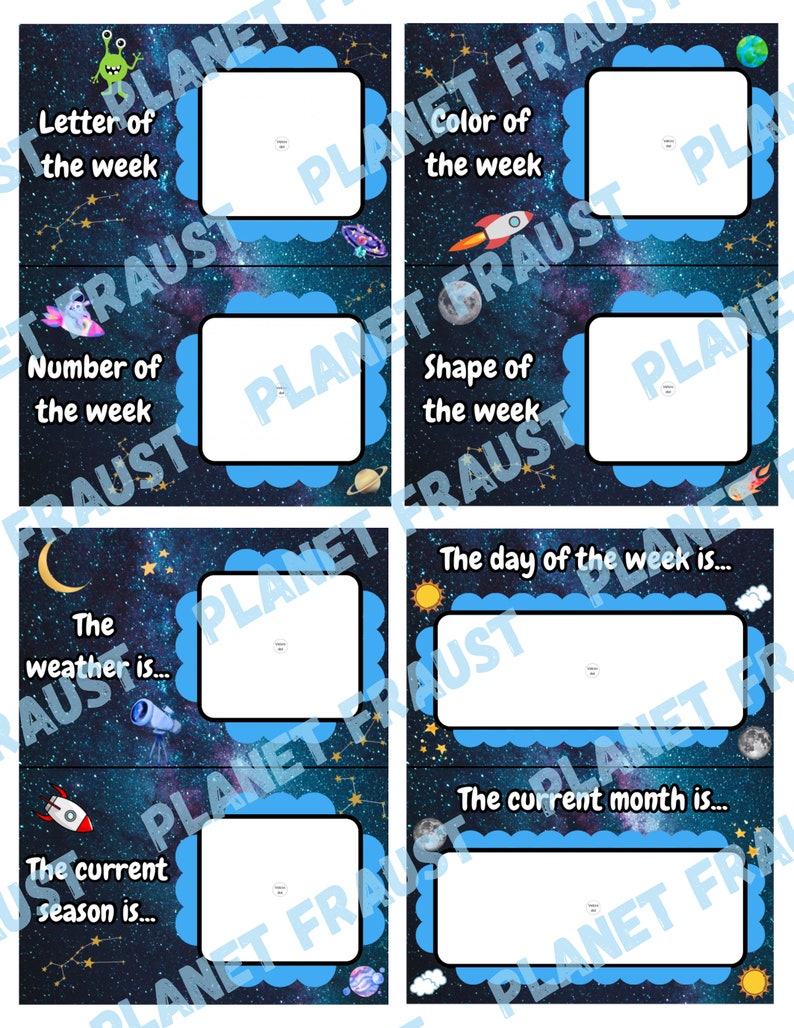 Focus Wall Bundle space Theme Circle Time Wall Daycare Learning ...