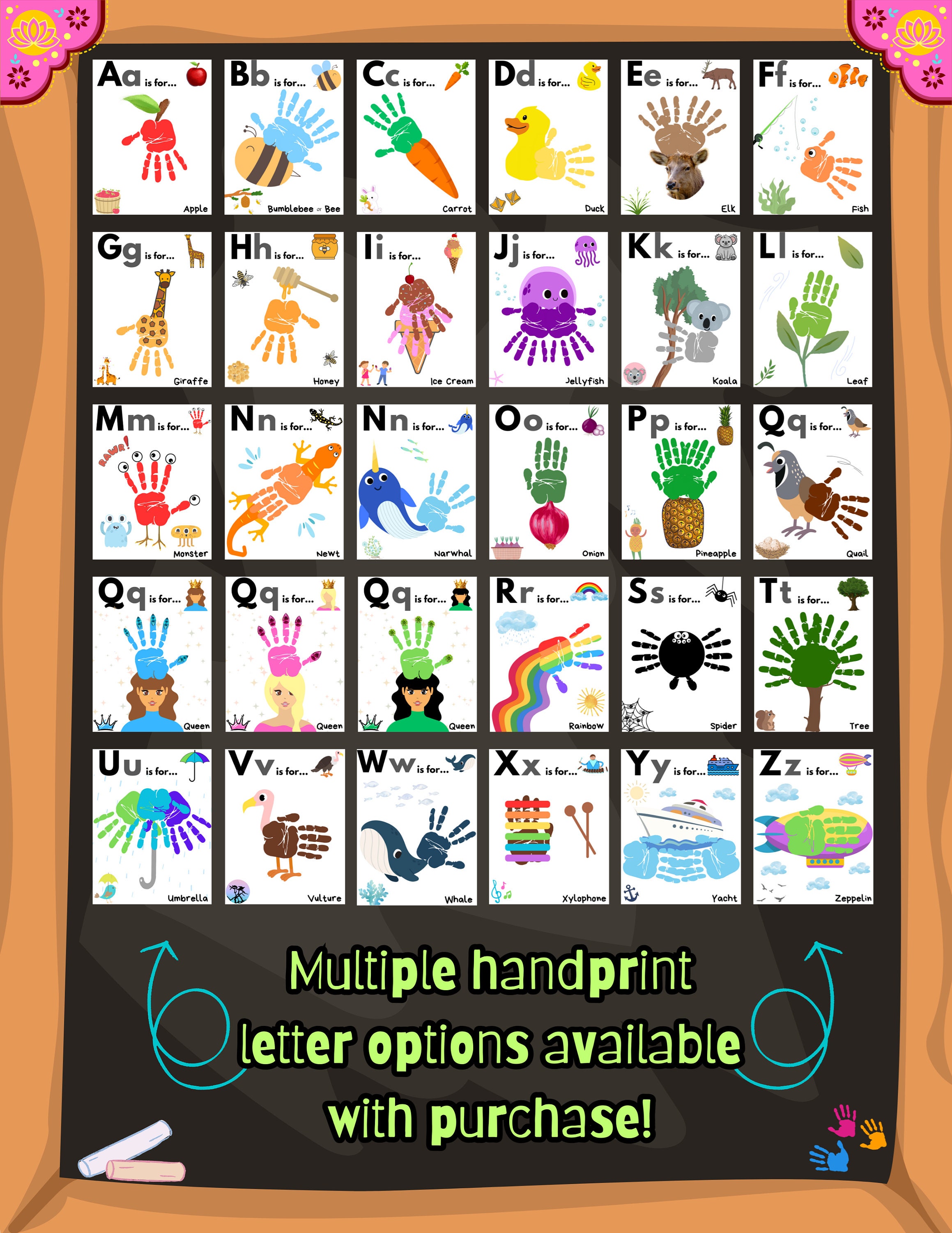 ABC Alphabet Handprint Craft Activity | Educational Toddler/baby ...