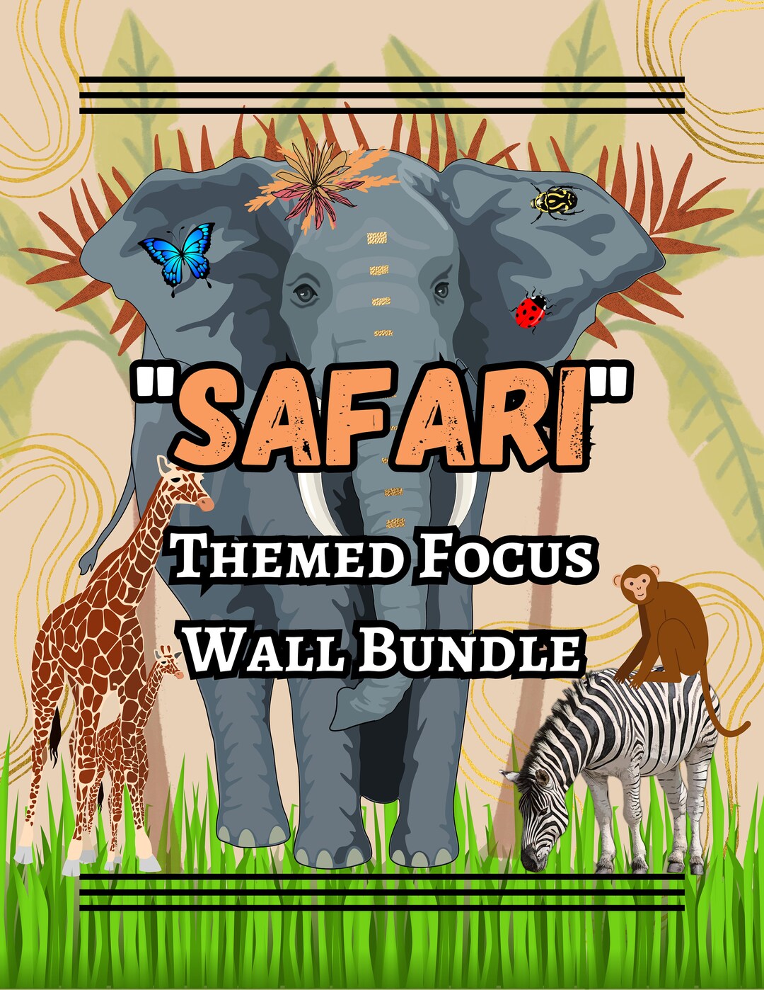 Focus Wall Bundle (safari Theme) | Circle Time Wall | Daycare Learning ...