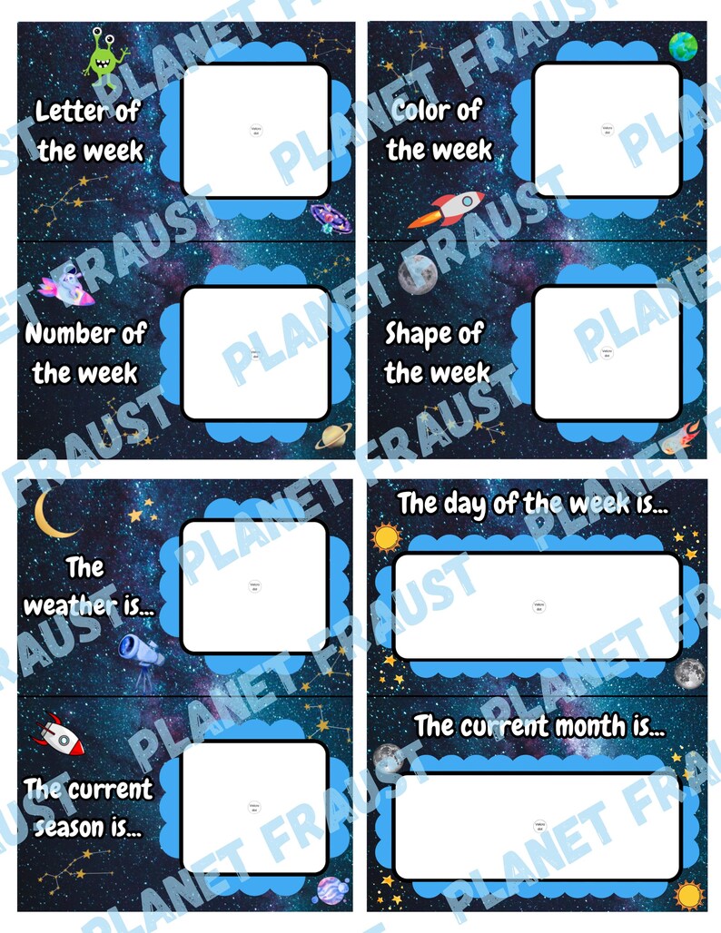 Focus Wall Bundle (space Theme) | Circle Time Wall | Daycare Learning ...