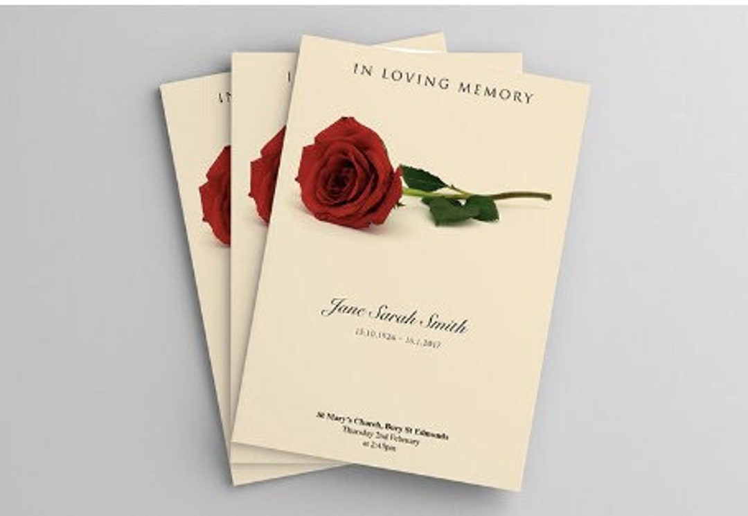 Funeral Order of Service Design & Print Service - Etsy