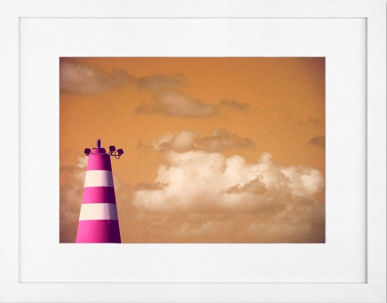 Fine Art Print: Pink Lighthouse at Sunset - Etsy