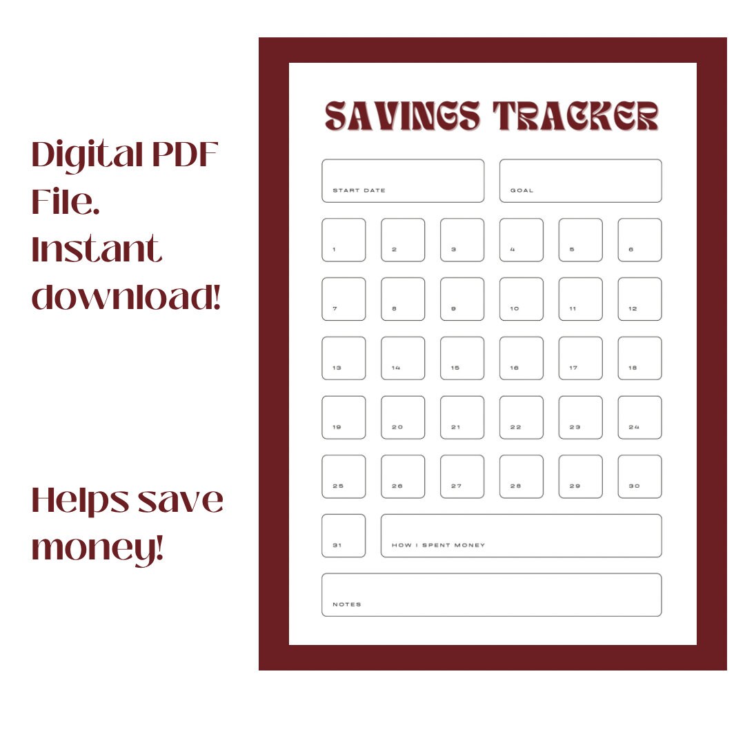 Savings Challenge Printable Pdf Instant Download Money Habit - Etsy ...